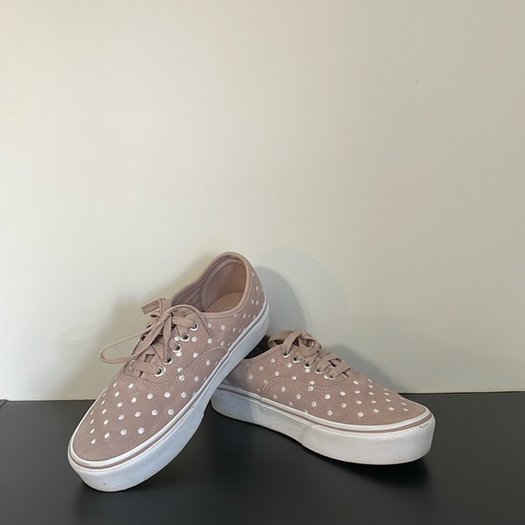 Vans | Shoes | Light Pink Polka Dot Platform Vans | Poshmark
